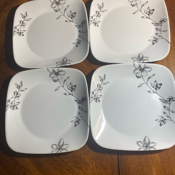 Corelle | Dining | 4 Corelle Favourite Fleur 9square Plates | Poshmark